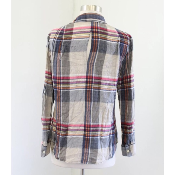 Anthropologie | Tops | Tylho Anthropologie Plaid Split Back Button Down ...